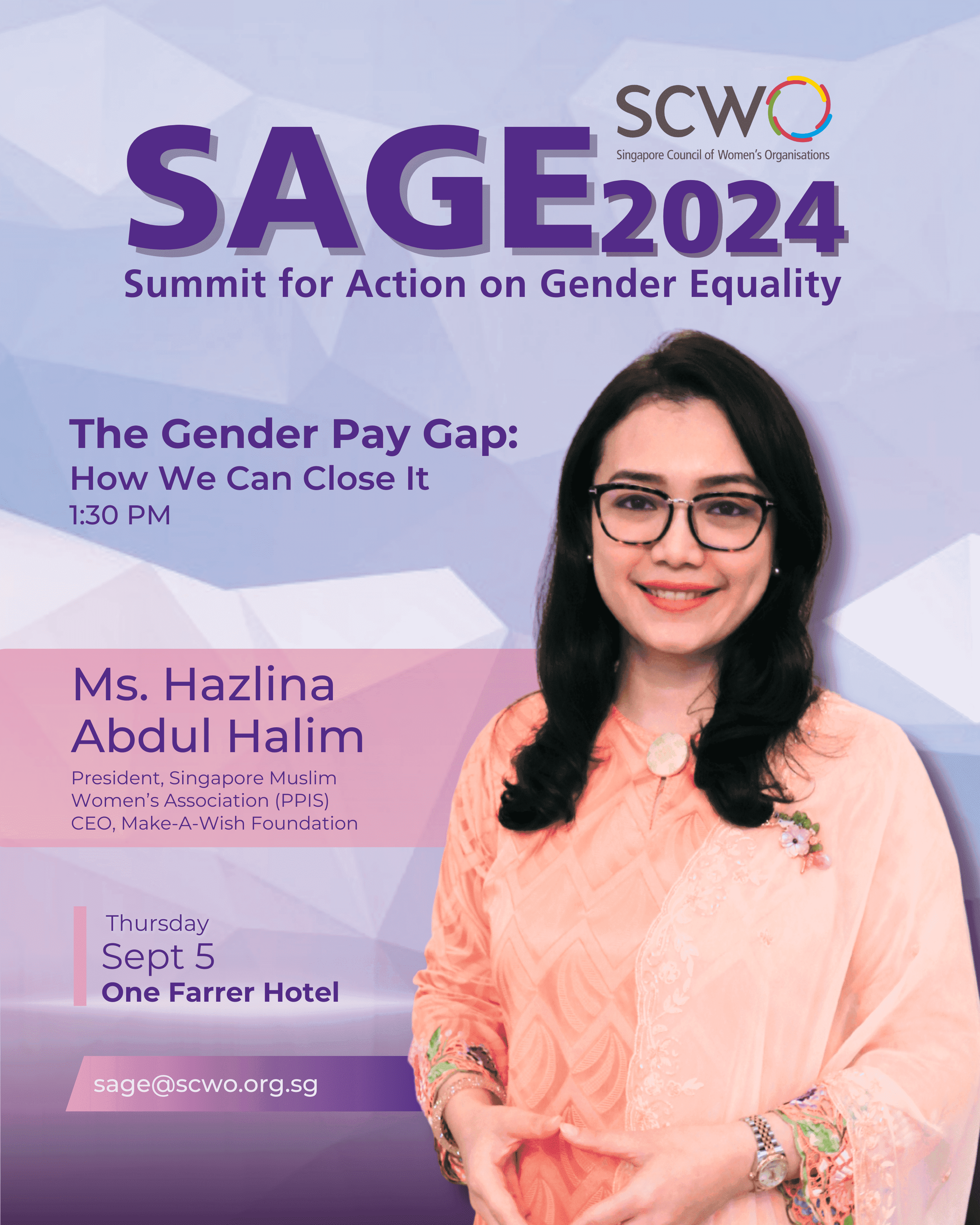 SAGE 2024 Speaker - Ms Hazlina Abdul Halim - SCWO